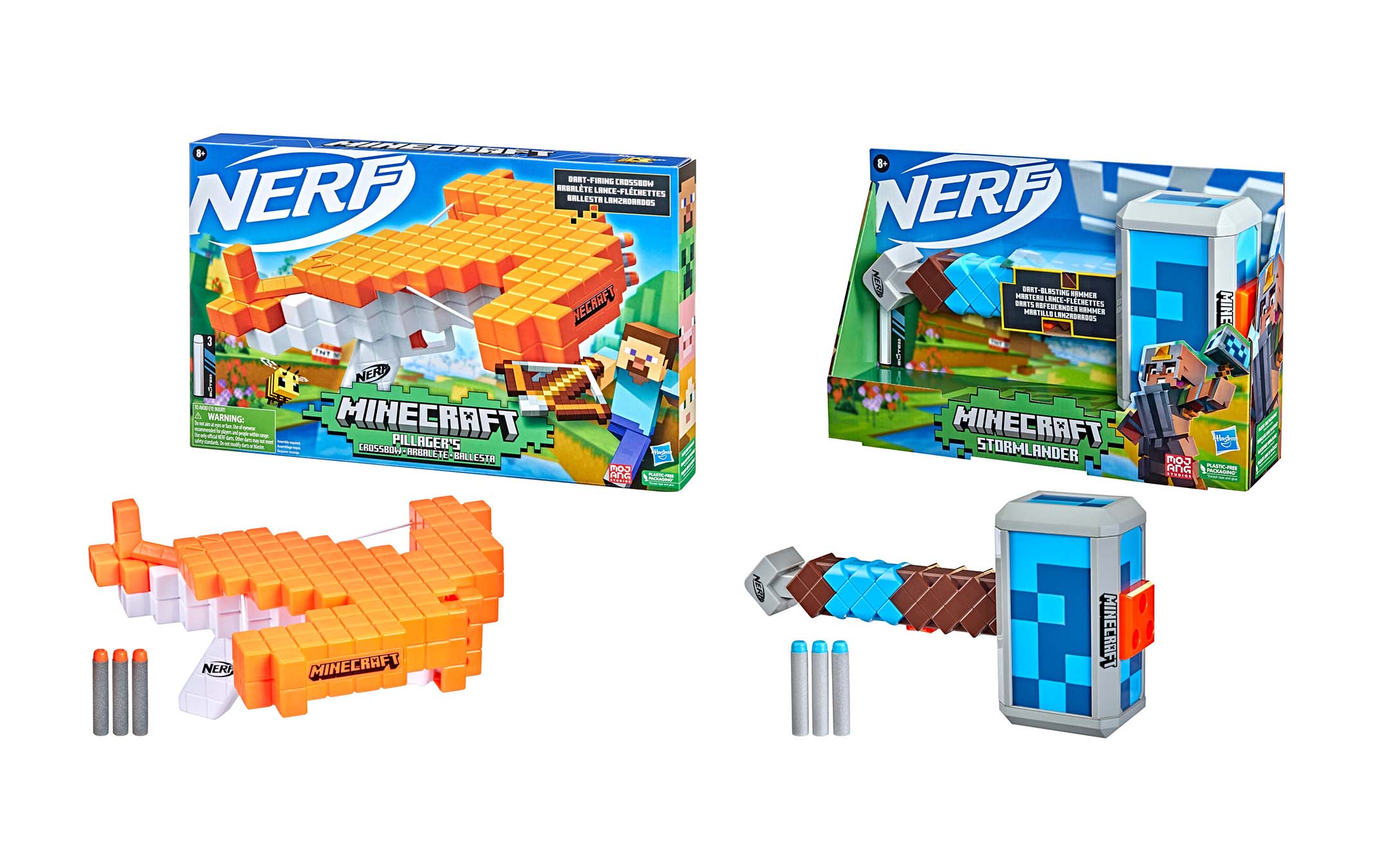 Nerf: presentati nuovi blaster a tema Minecraft